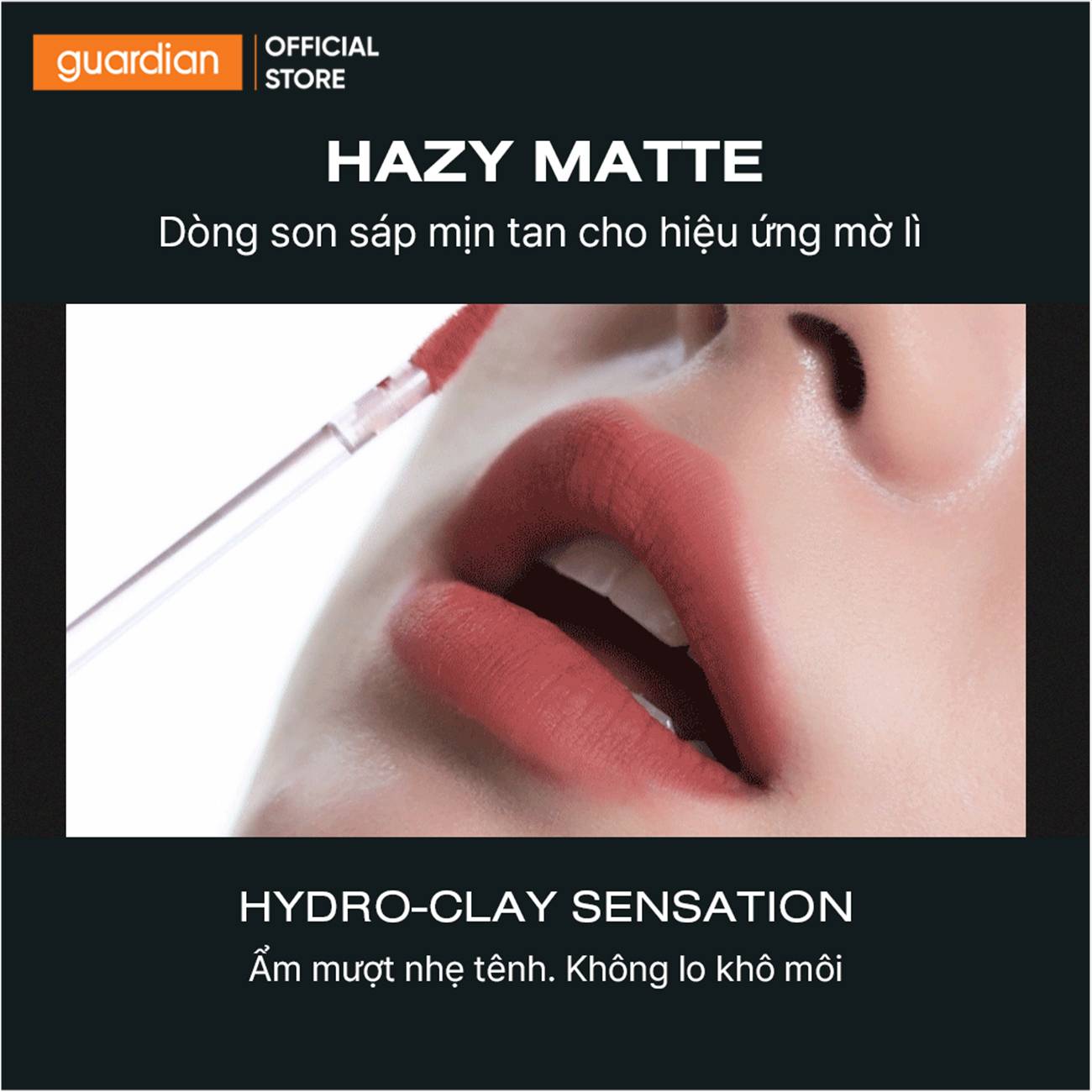 Son Kem Bùn 3CE Hazy Lip Clay #Paintingcot - Đào Đỏ Trong Trẻo 4G
