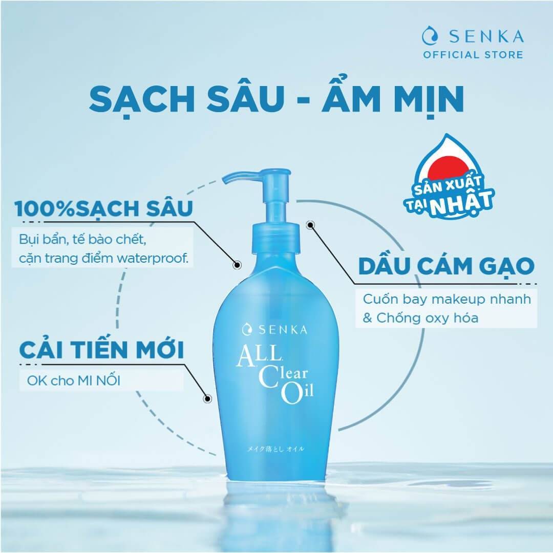 Dầu Tẩy Trang Làm Sạch Sâu, Dưỡng Ẩm Da All Clear Oil Senka 230Ml