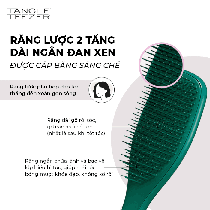 Lược Gỡ Rối Dành Cho Tóc Ướt, Tóc Mỏng & Dễ Gãy Tangle Teezer TUD Fine ...