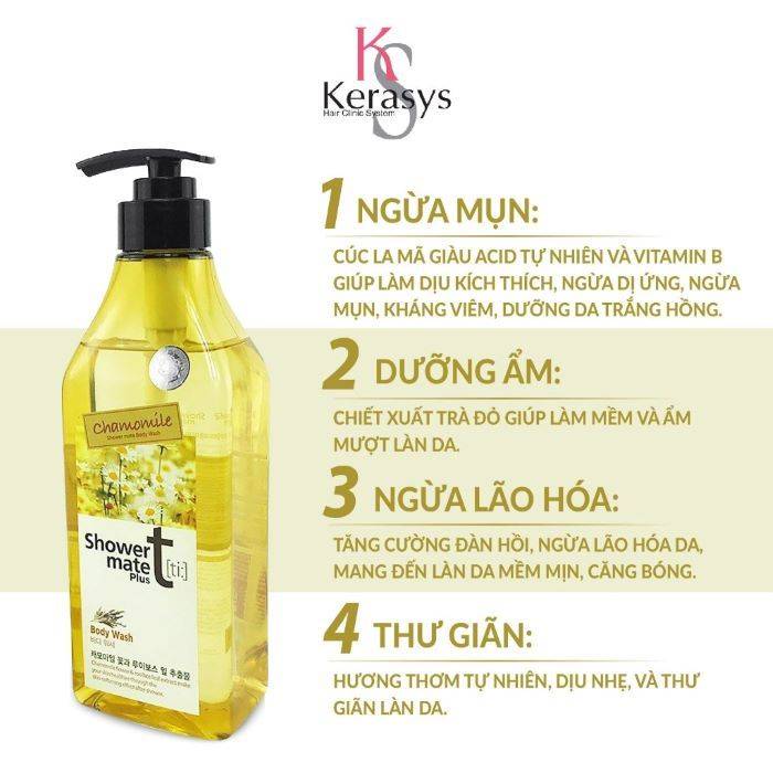 Sữa Tắm Cao Cấp Hàn Quốc Shower Mate Chamomile (Hoa Cúc) Chai 550G