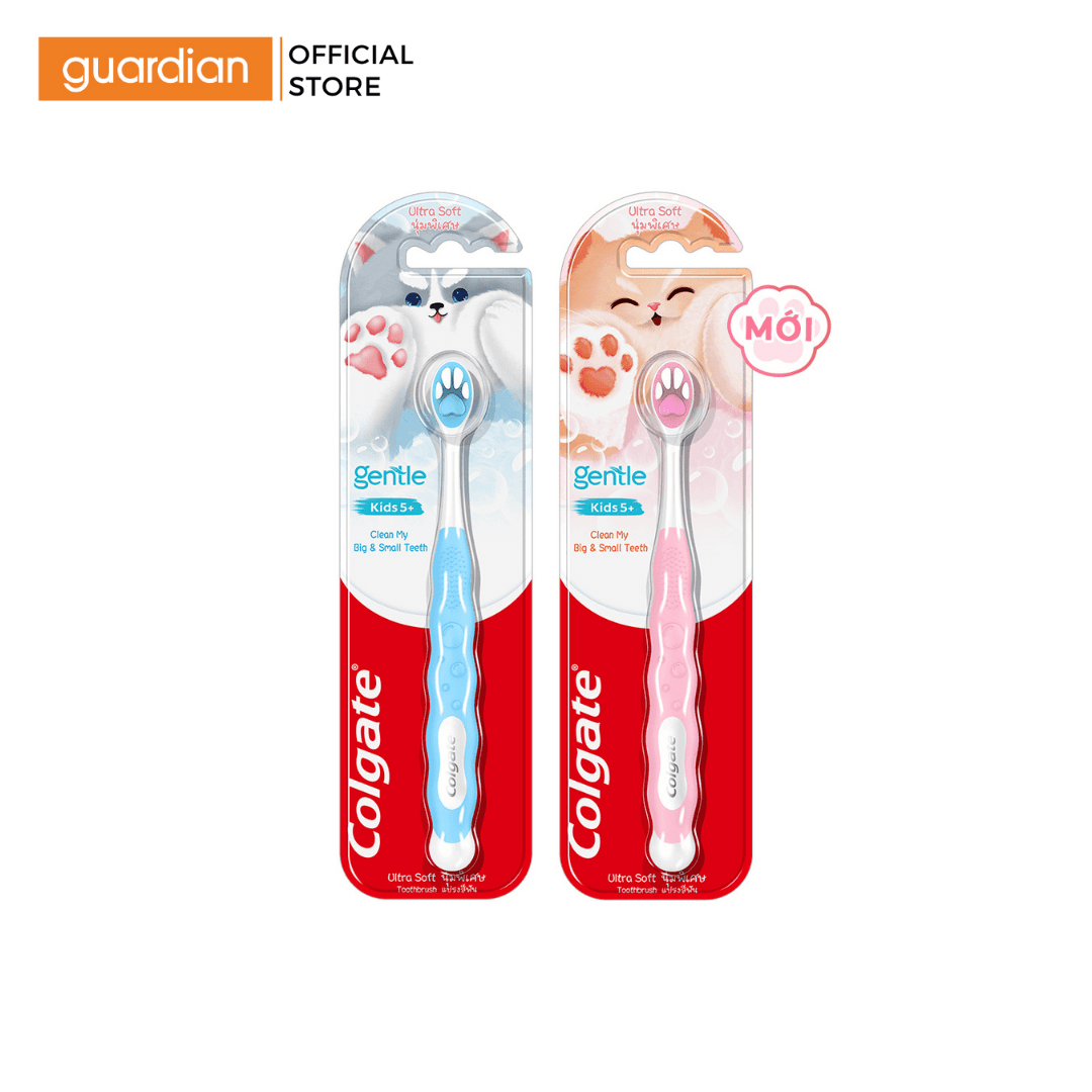 Bàn Chải Colgate Cho Bé 5+ Tuổi Fluffy Paw Họa Tiết Thú Cưng, Lông Chải ...