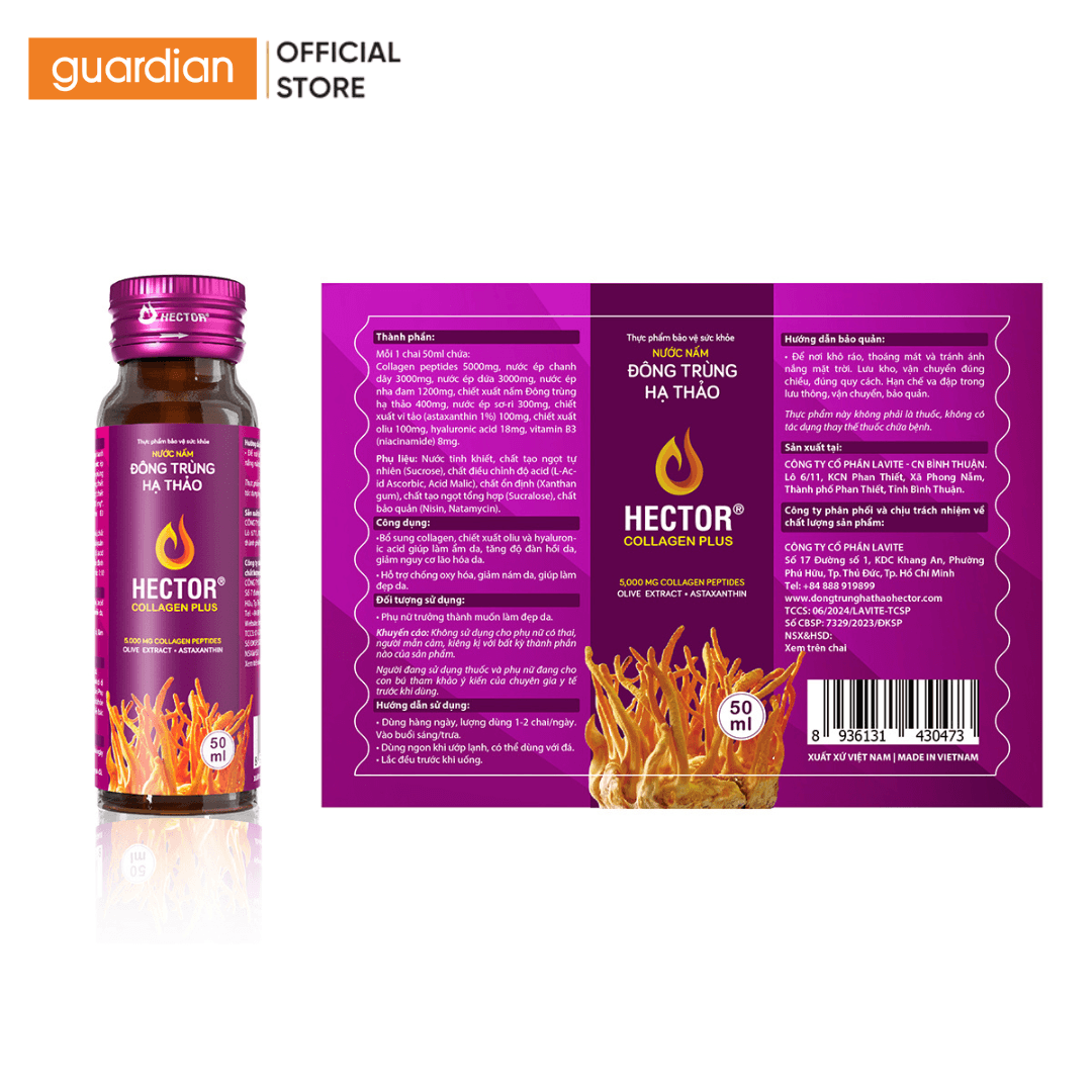Nước Đông Trùng Hạ Thảo Hector Collagen Plus Giảm Nám Nội Sinh Hộp 10 ...