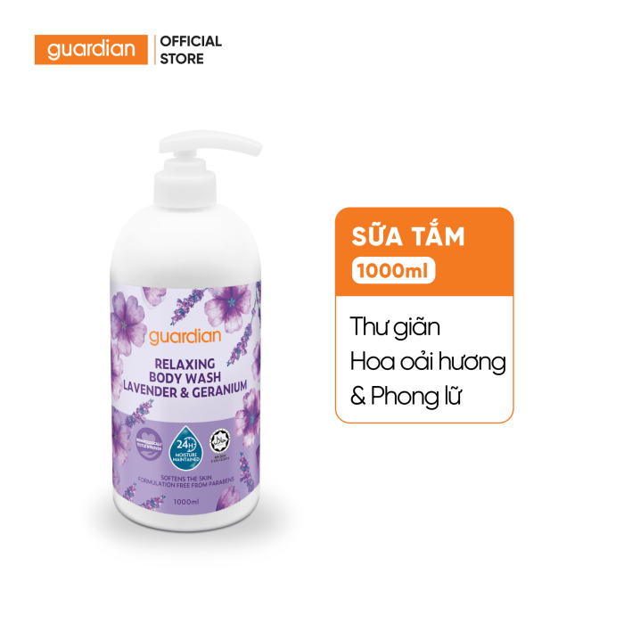 Sữa Tắm Dưỡng Ẩm Thư Giãn Guardian Body Wash Hoa Oải Hương & Phong Lữ