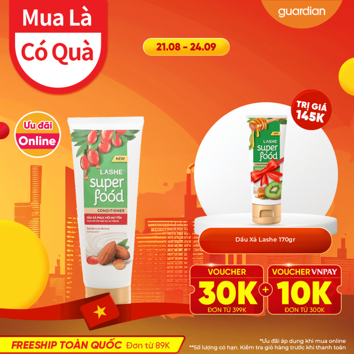 Dầu Xả Lashe Super Food Phục Hồi Hư Tổn 170G