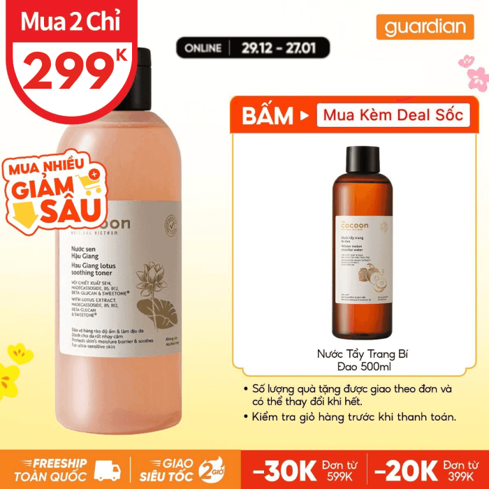 Toner Sen Hậu Giang 310ml
