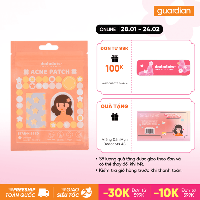 Miếng Dán Mụn Nhiều Màu Sắc Dododots Acne Patch Star-Kissed Hình Ngôi ...