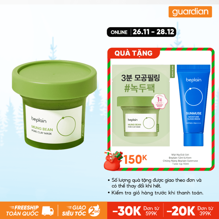 Mặt Nạ Đất Sét Beplain Mung Bean Pore Clay Mask 120ml