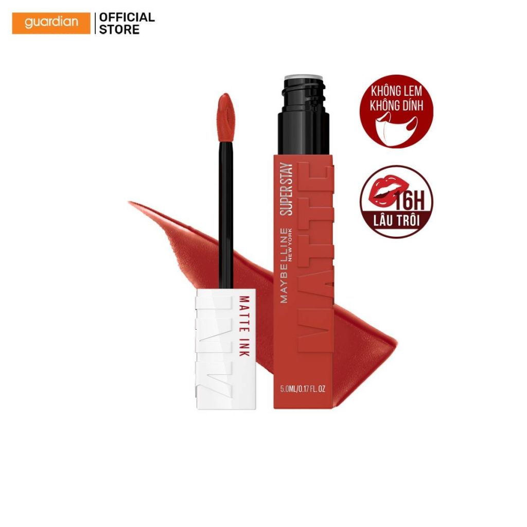 Son Kem Lì Maybelline Super Stay Matte Ink 205 Assertive Đỏ Cam 5Ml