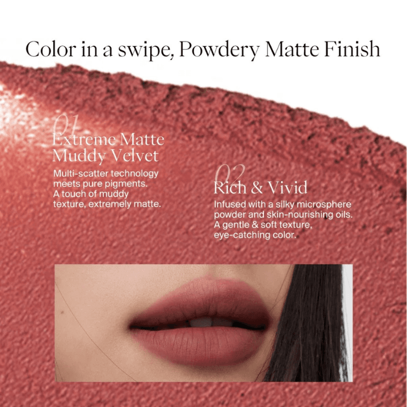 Son Thỏi Mịn Lì Joocyee Muddy Rouge - 121 Burnt Peach Wood 3.2g