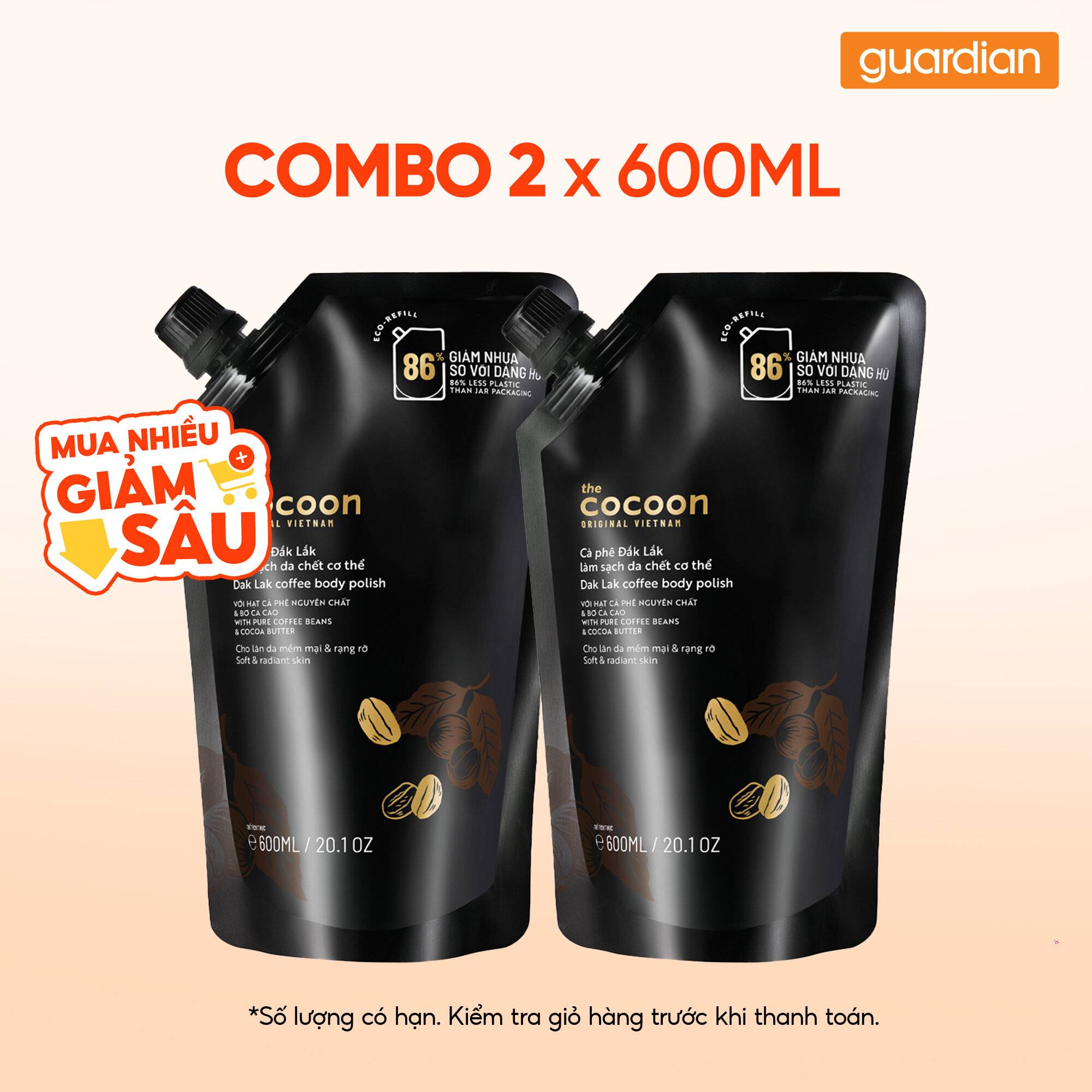 Combo 2 COCOON CF D.LAK TAY TBC TUI 600ML